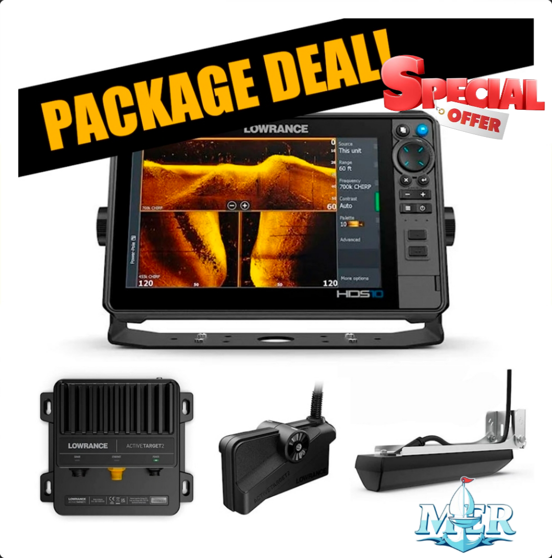 Lowrance HDS Pro 10 + Active Target 2 Live Bundle w/ 3-in-1 HD ...